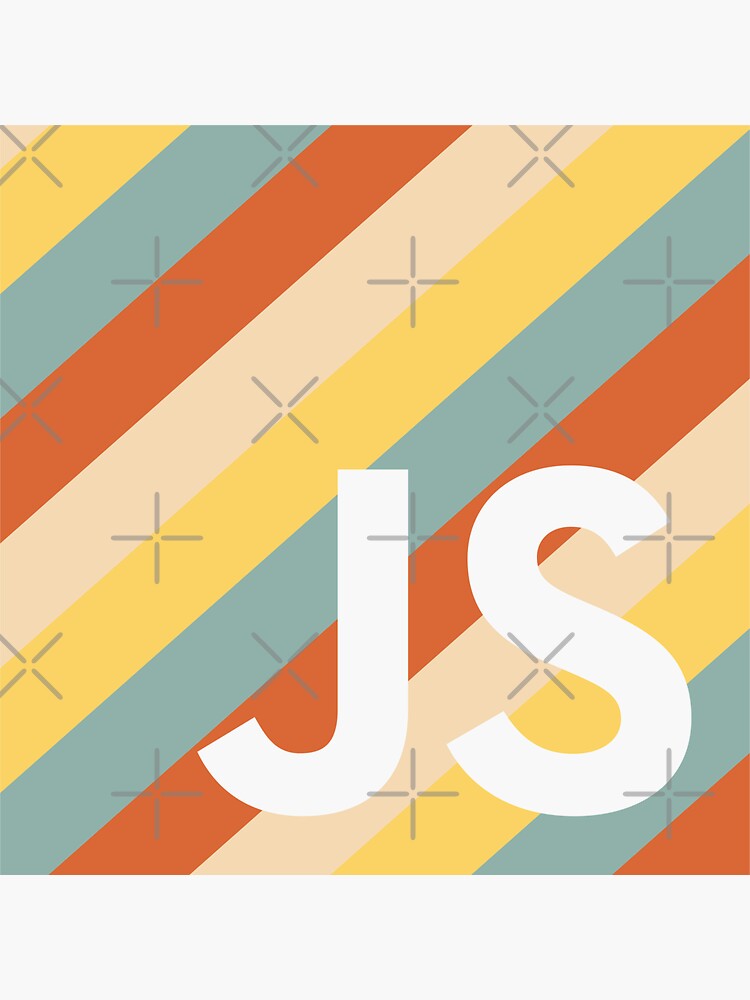 "JavaScript Programming Retro JS Logo" Sticker by TeesByJay | Redbubble