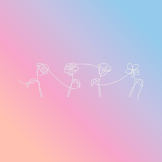 "BTS Love Yourself Her Album Flowers Gradient background" Photographic ...