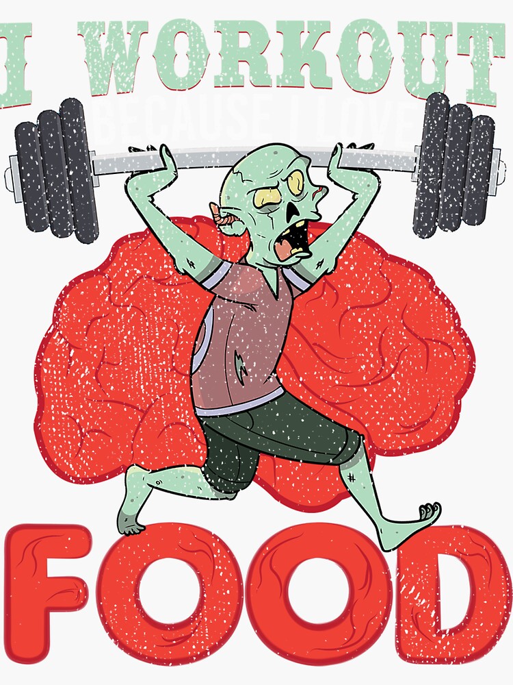 "Halloween Zombie Weightlifting Workout Gym" Sticker by donpakito ...
