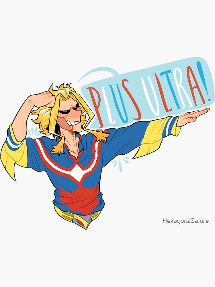 "PLUS ULTRA!!" Sticker for Sale by HexagonsGalore | Redbubble