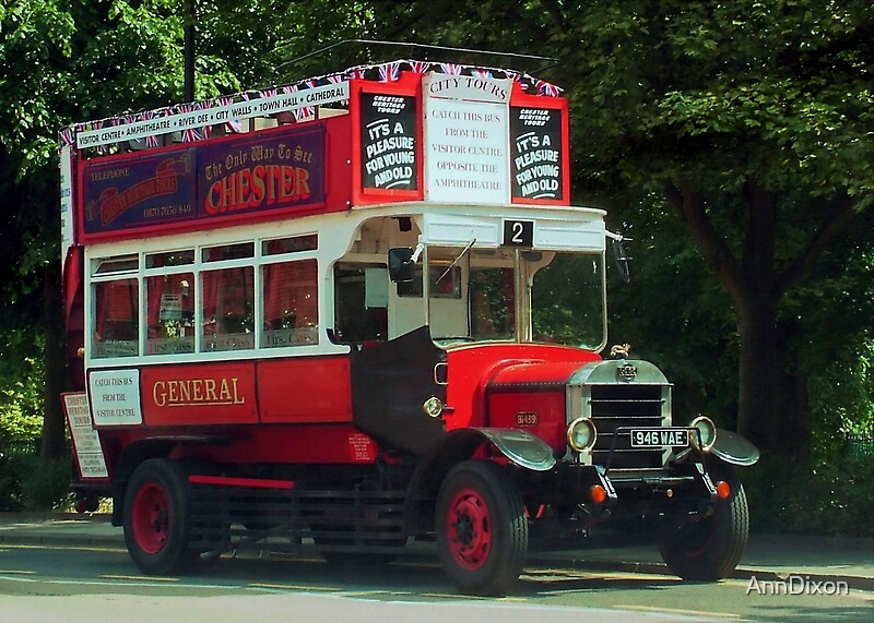 "Chester's Olde Tour Bus, Chester, England" by AnnDixon | Redbubble