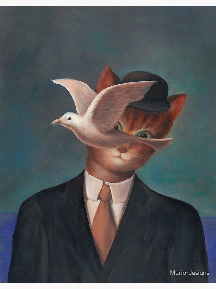 "Surrealist Cat /Rene Cat" Art Print by Mario-designs | Redbubble