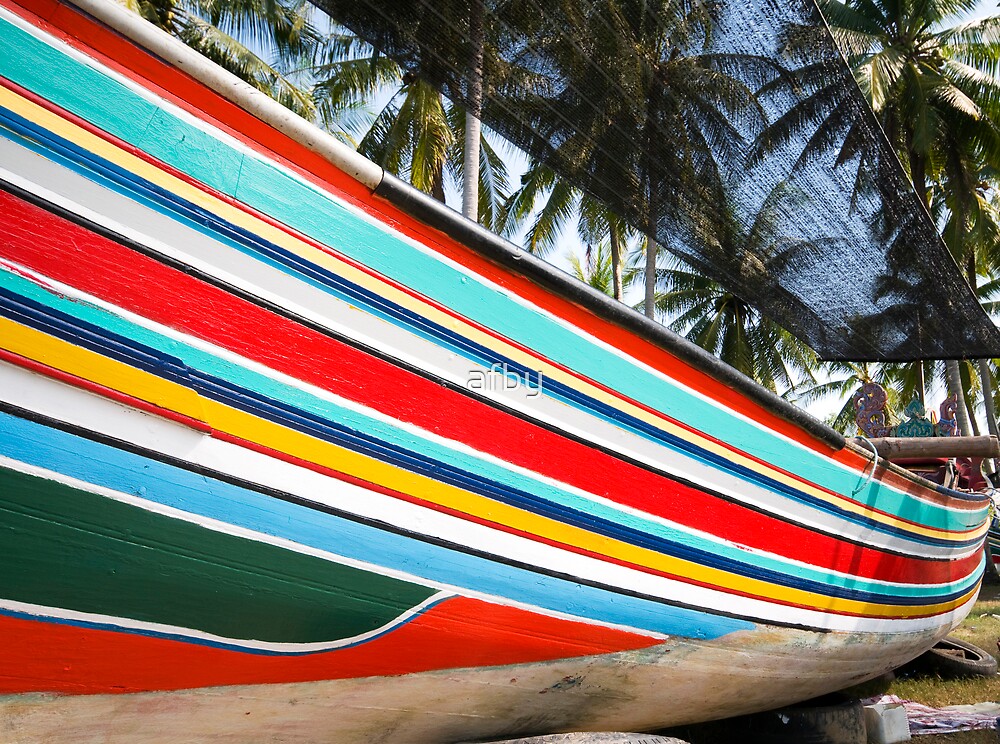"Colorful traditional fisherman boats " by afby | Redbubble