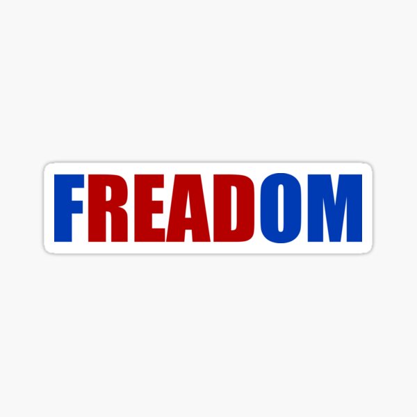 "FREADOM Freedom Banned Books Week Librarian" Sticker for Sale by ...