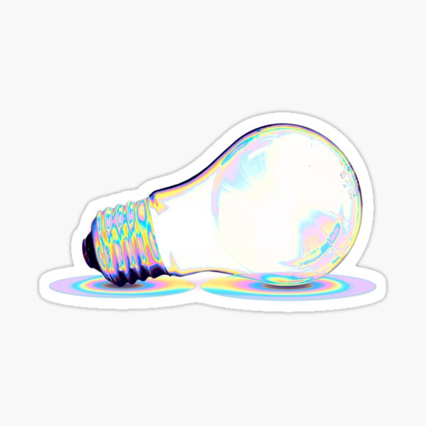 "Holo Light Bulb Black" Sticker for Sale by dinaaaaaah | Redbubble