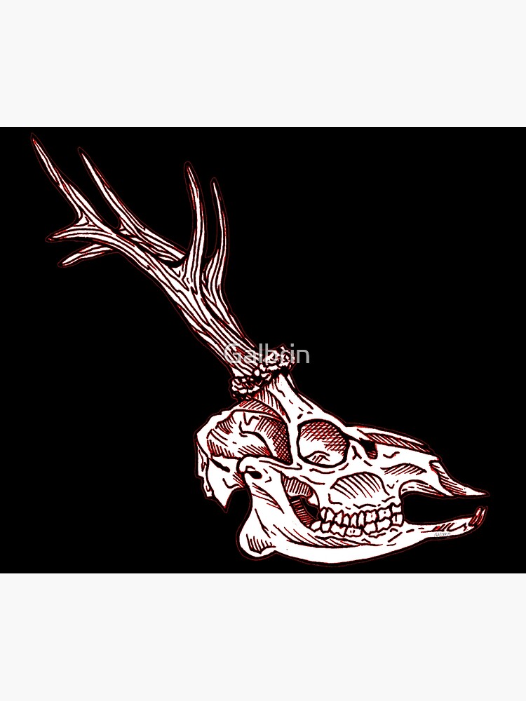 "skull engraved deer" Poster for Sale by Galbrin | Redbubble