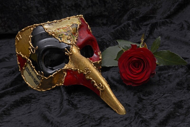 "Carnival Venetian Pantalone Mask Masquerade Rose" by Bubble-Designs ...