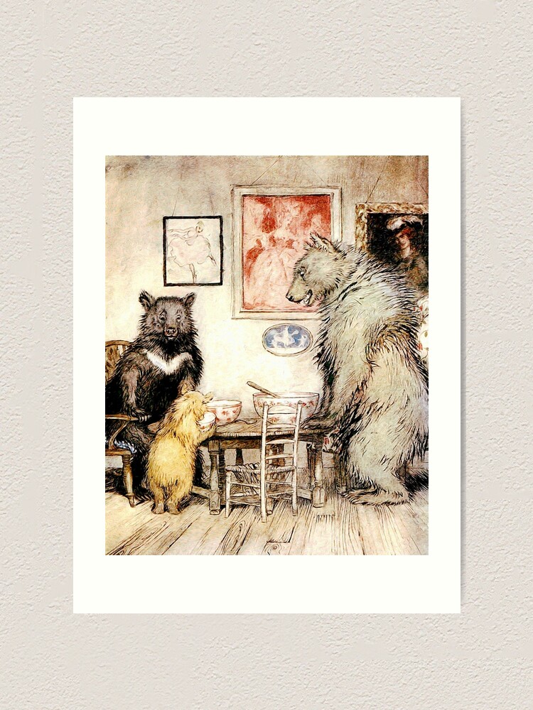 "The Three Bears - Brothers Grimm - Arthur Rackham" Art Print for Sale ...