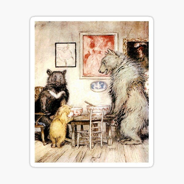 "The Three Bears - Brothers Grimm - Arthur Rackham" Sticker for Sale by ...