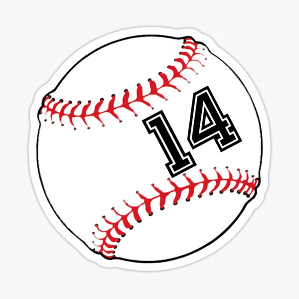 "Baseball Player Jersey No 14 Back Number #14 Ball Sport Sticker Gift ...