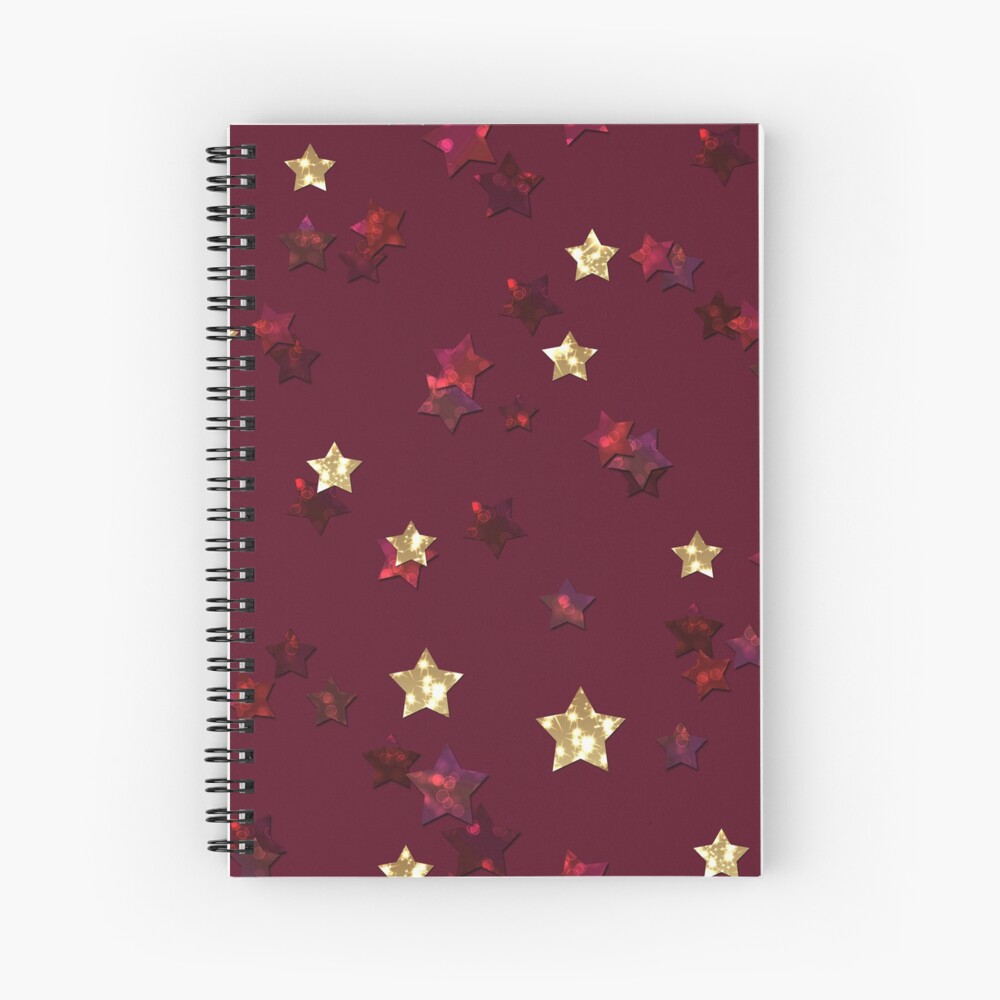 "Cherry red seamless texture background with red glitter and gold stars ...