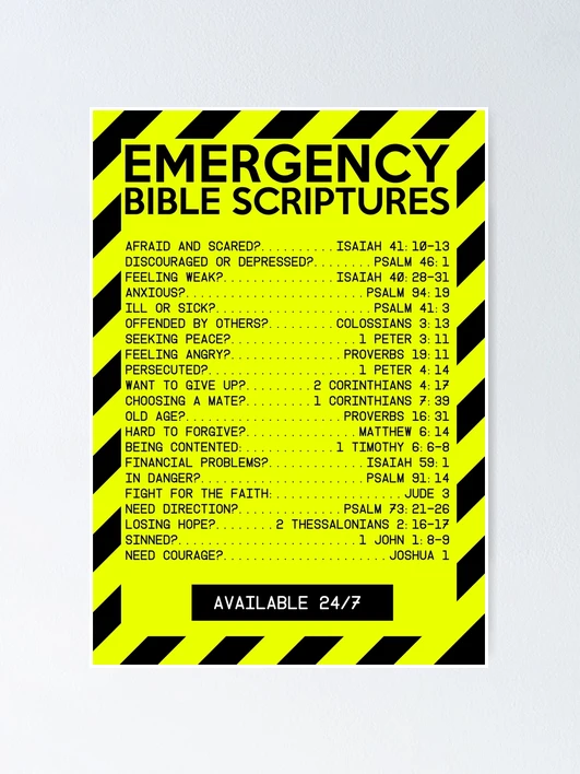 Emergency Bible Verse Chart
