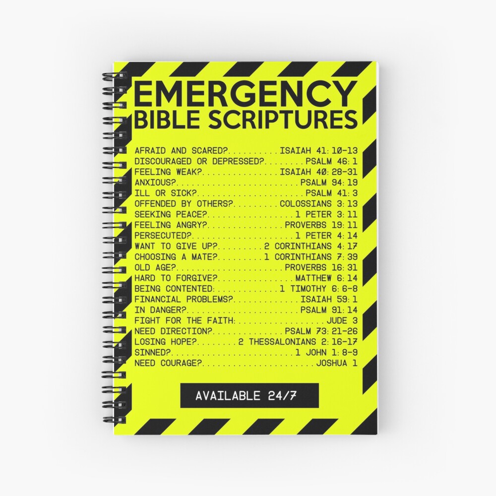 "Emergency Bible Scriptures Numbers (New and Improved)" Spiral Notebook ...
