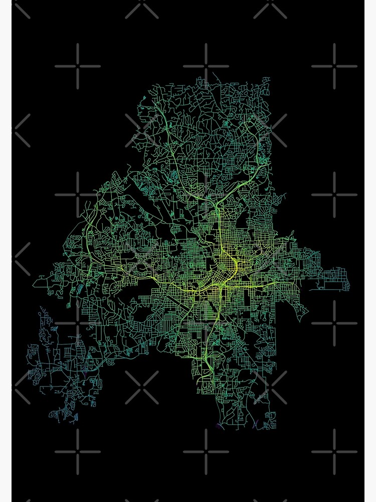 "Atlanta, Georgia, USA Street Network Map Graphic" Poster by ramiro ...