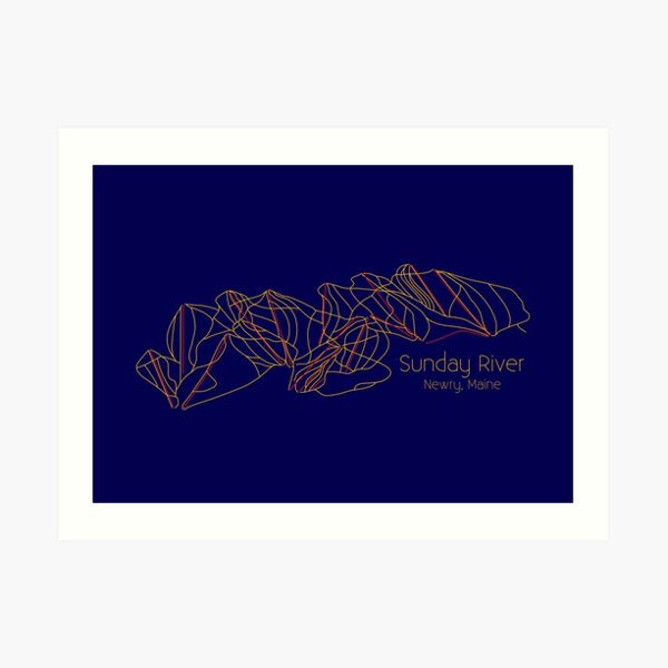 "Sunday River Trail Map" Art Print by ChasingGnarnia | Redbubble