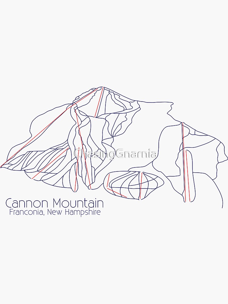 "Cannon Mountain Trail Map" Sticker by ChasingGnarnia | Redbubble