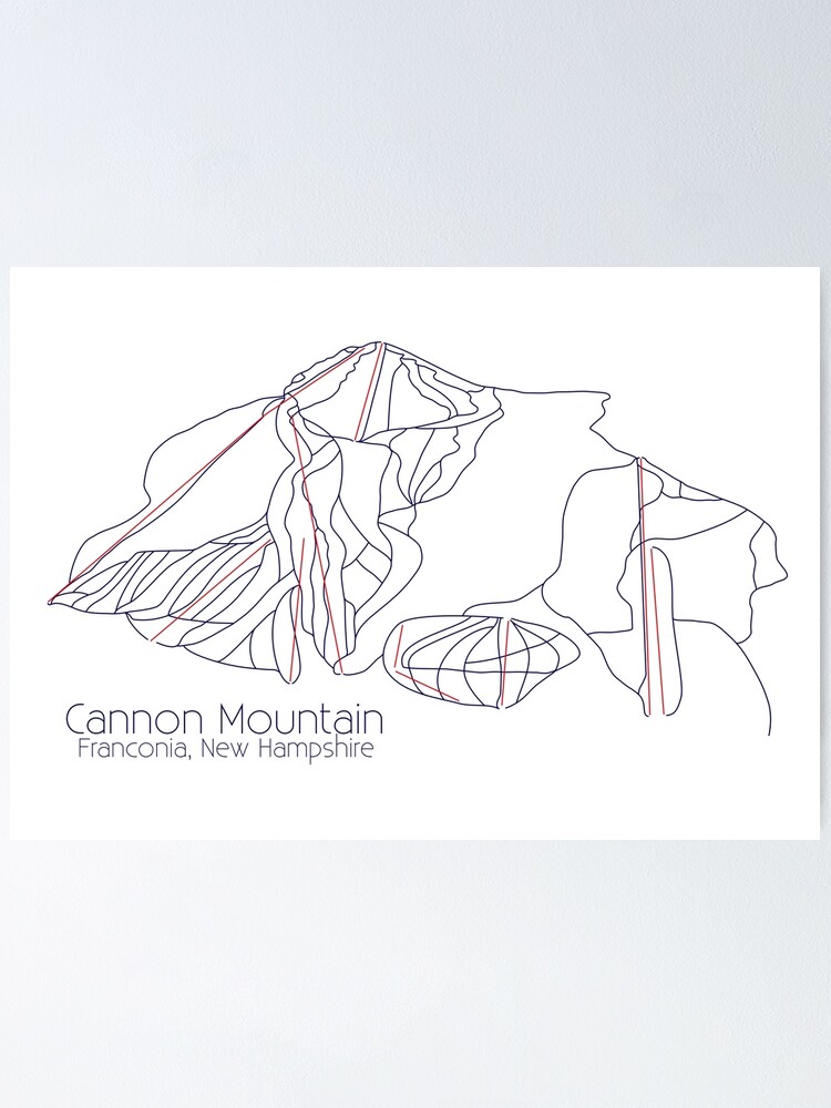 "Cannon Mountain Trail Map" Poster by ChasingGnarnia | Redbubble