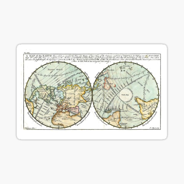 "MAP of The EARTH : Vintage 1761 Print" Sticker by posterbobs | Redbubble