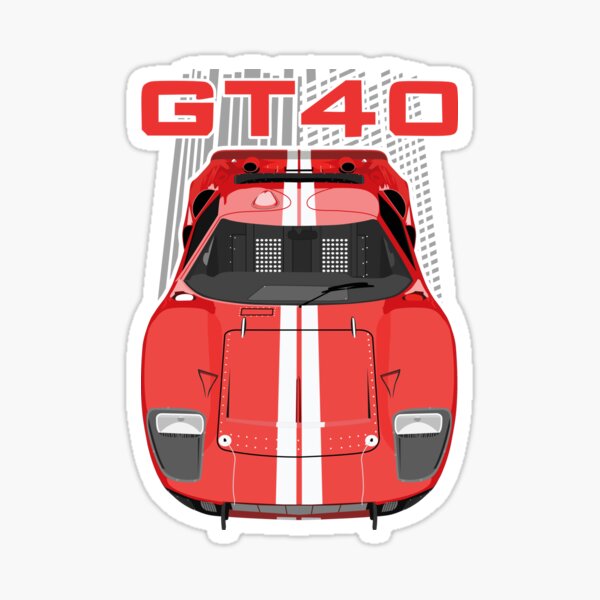 "Ford GT40- red" Sticker for Sale by V8social | Redbubble