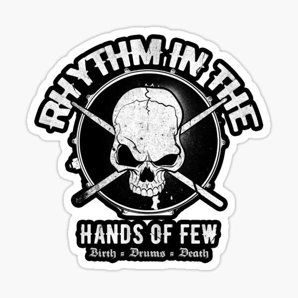 "Drummer Skull Snare Drum and Drumsticks" Sticker for Sale by ...