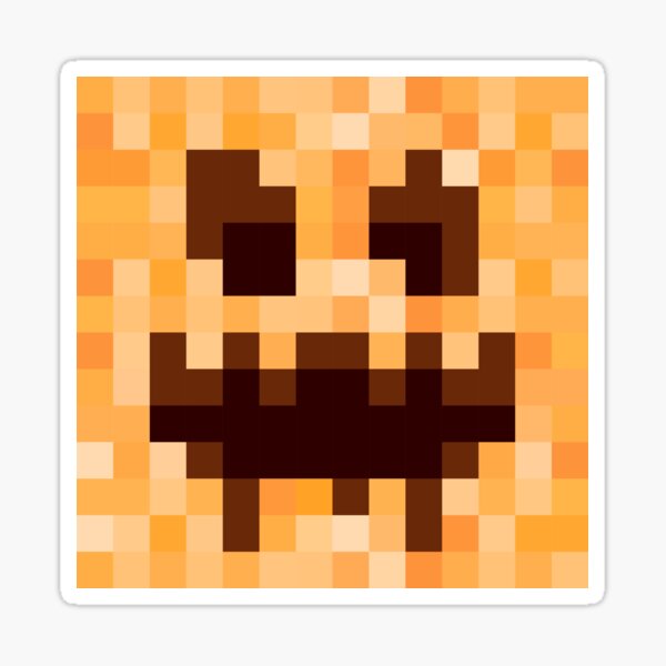 Pegatina «Patrón de arte de píxeles de cara de calabaza. Diseño de fan ...