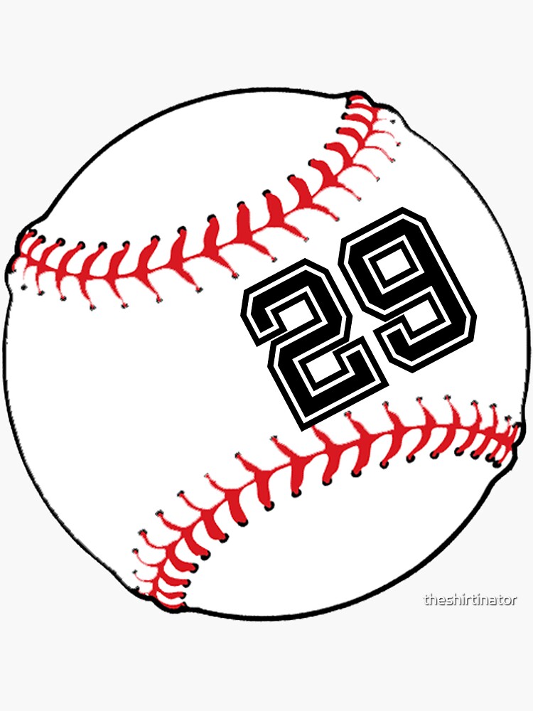 "Baseball Player Jersey No 29 Back Number #29 Ball Sport Sticker Gift ...