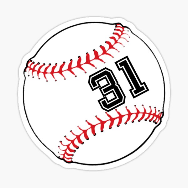"Baseball Player Jersey No 31 Back Number #31 Ball Sport Sticker Gift ...