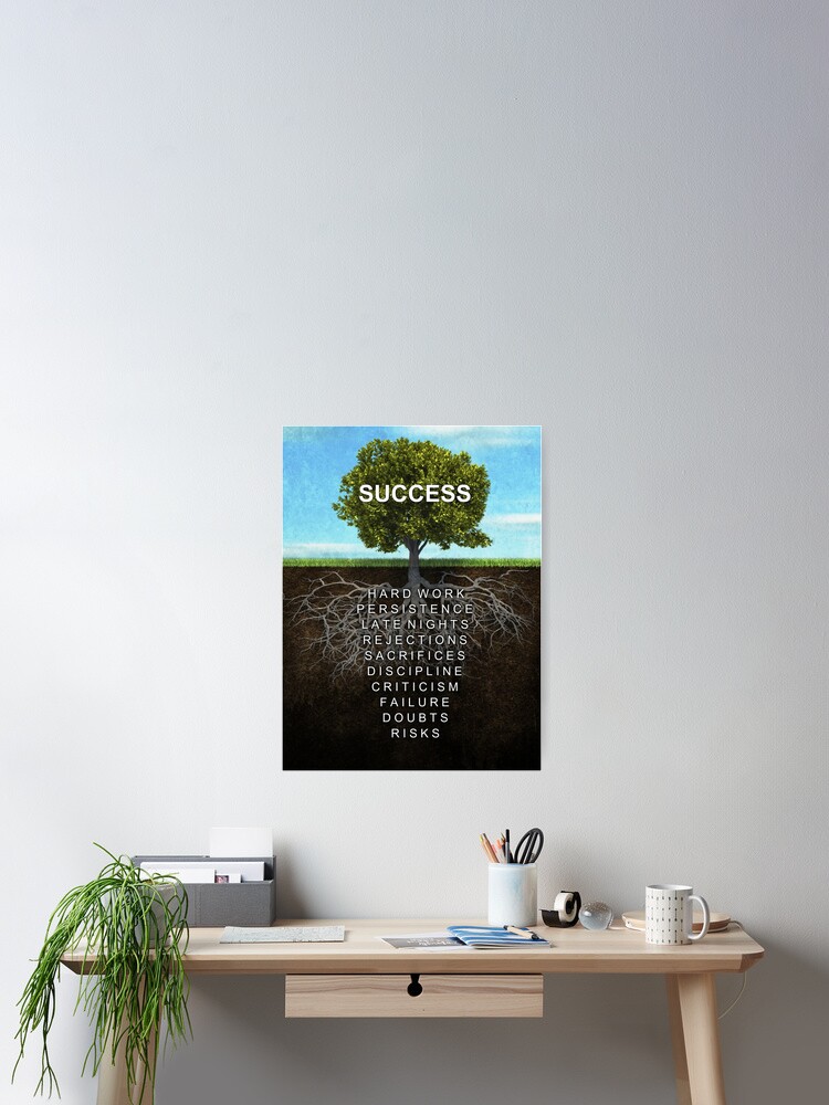 "Success Tree Motivation Hard Work" Poster for Sale by SuccessHunters ...