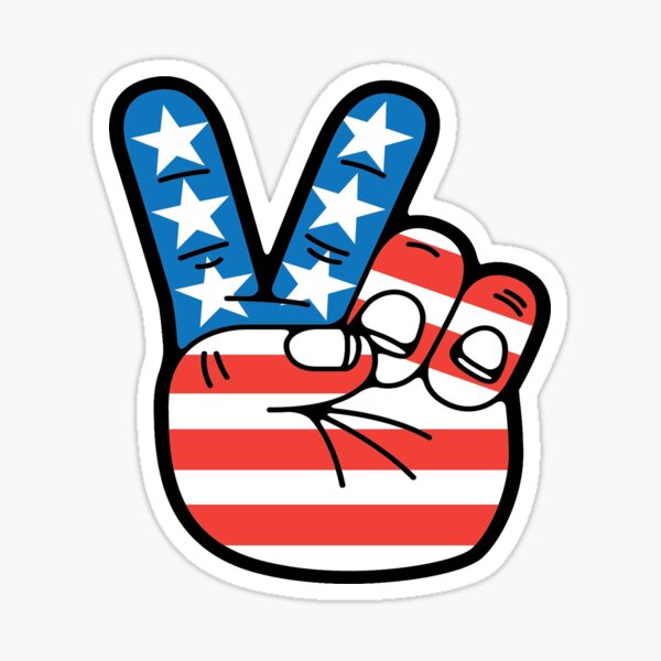 "Peace Sign Hand - Flag" Sticker by snarkee | Redbubble