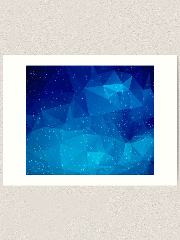 "Blue Galaxy Low Poly, Geometric Outer Space Design, featuring Galaxies ...