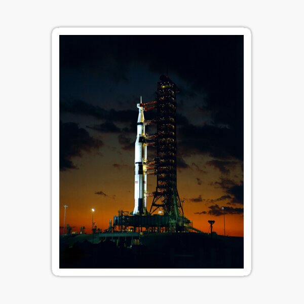 "Apollo 4 Saturn V Rocket on Launchpad - 1967" Sticker by ...