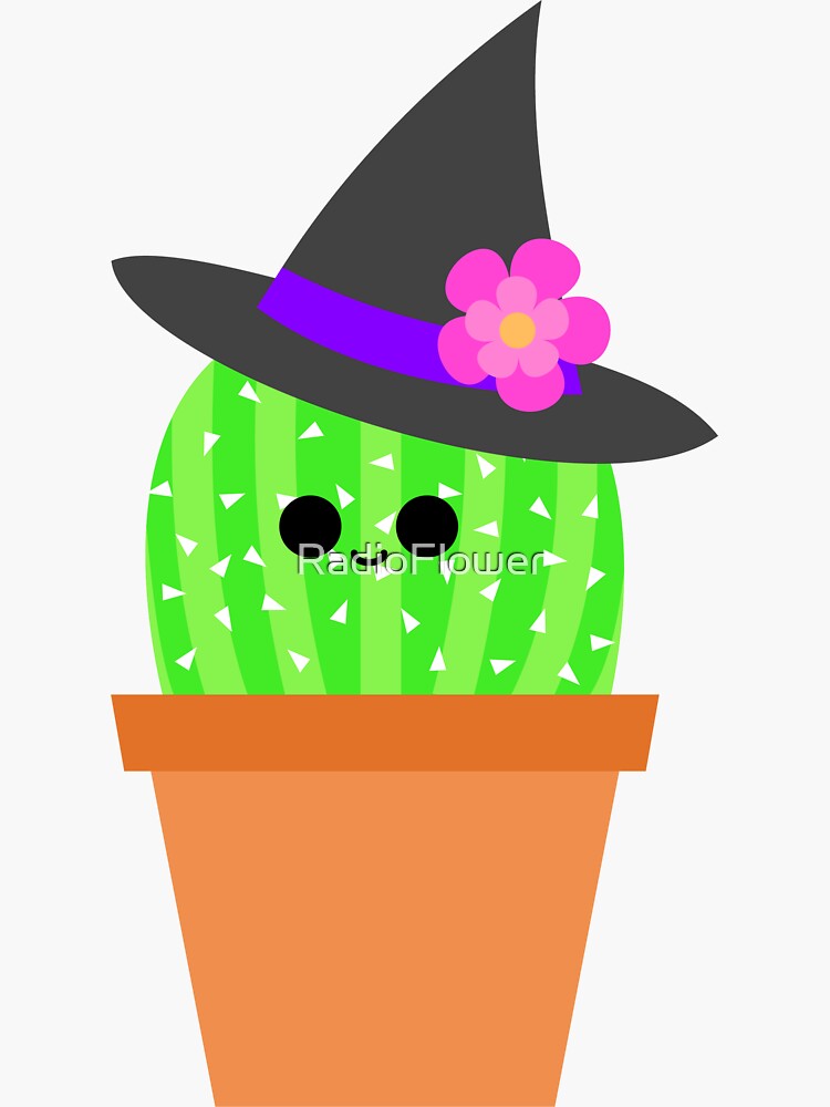 "Spooky Cactus Friend" Sticker by RadioFlower | Redbubble