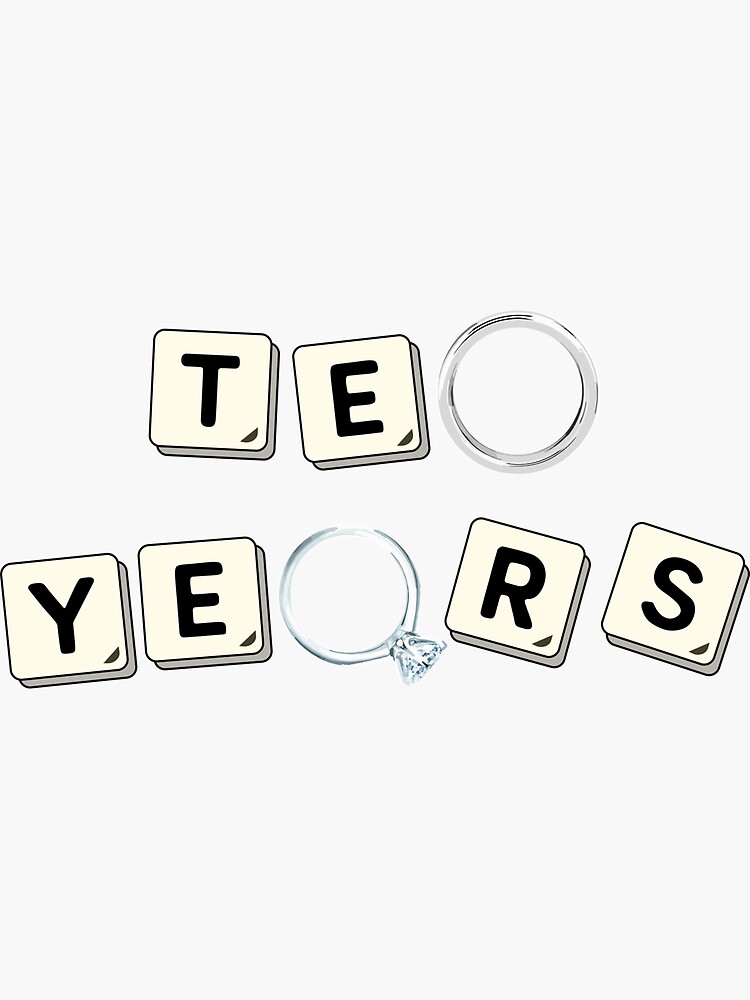 10 Years Tin Wedding Anniversary Gift Designs Sticker sold by Kazuhisa ...
