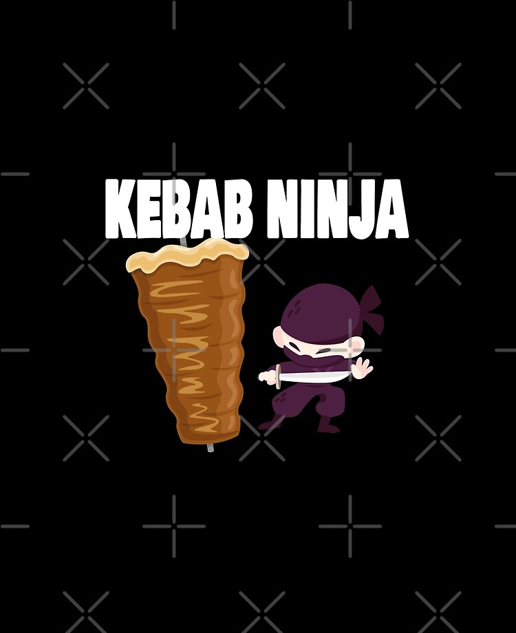 Funda y vinilo para iPad for Sale con la obra «Camiseta Kebab Ninja ...
