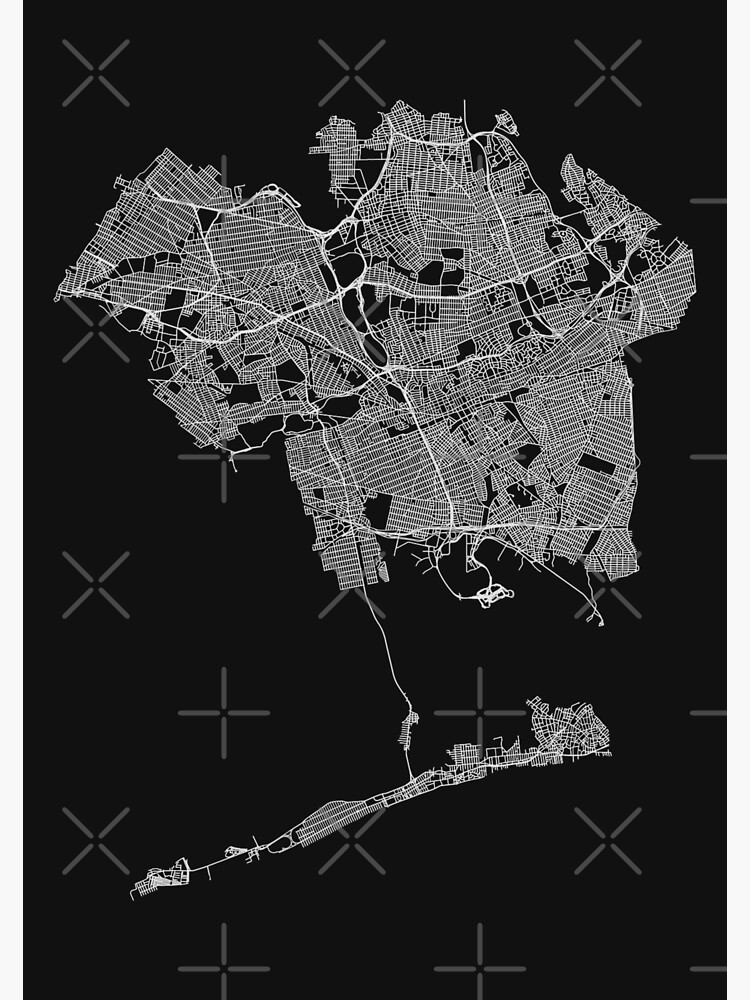 "Queens, New York, USA Street Network Map Graphic" Art Print for Sale ...