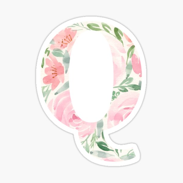 "Watercolor floral letter Q" Sticker for Sale by harpleydesigns | Redbubble