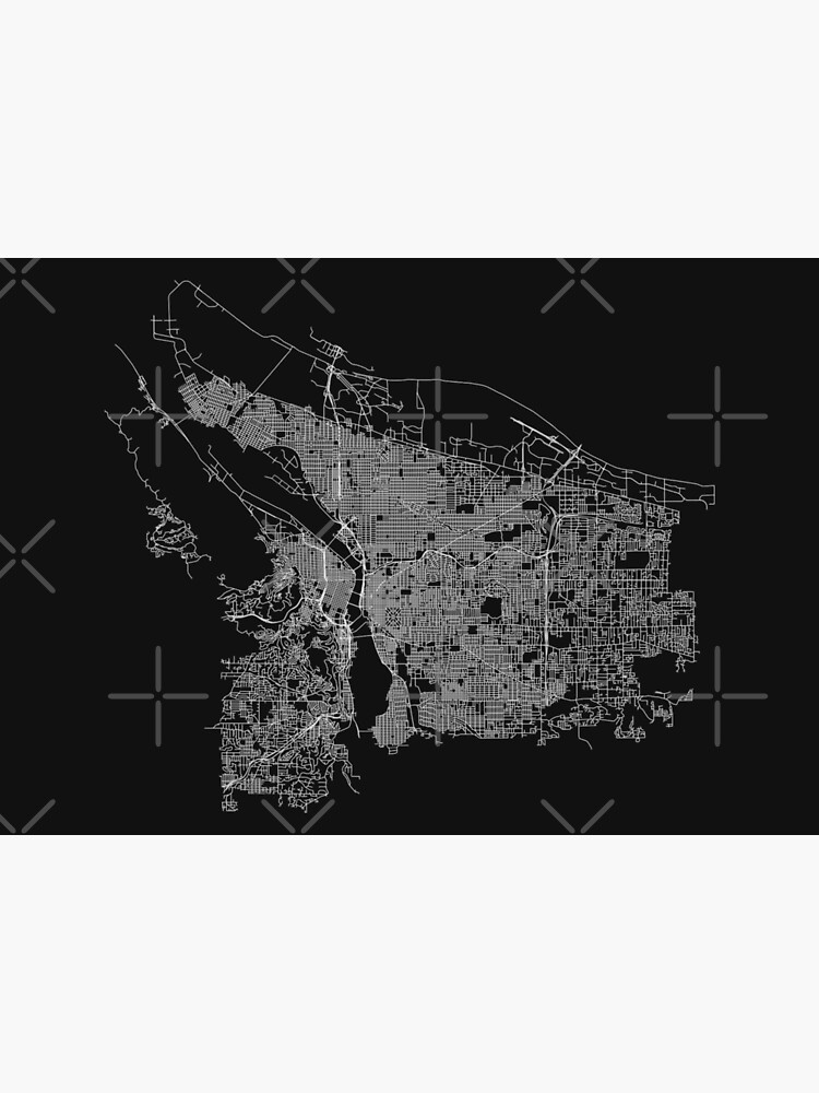 "Portland, Oregon, USA Street Network Map Graphic" Poster by ramiro ...