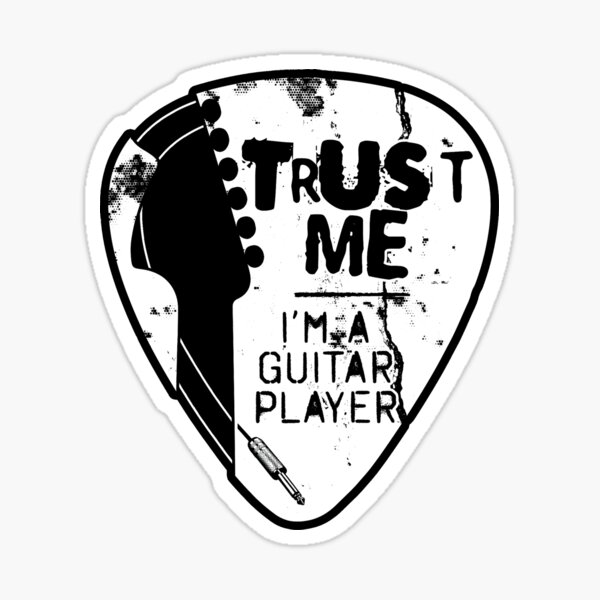 "Guitar Player Gift Idea ~ Guitar and Guitar Pick" Sticker for Sale by ...