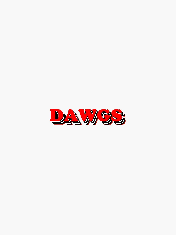 "DAWGS" Sticker for Sale by kacisharpe | Redbubble