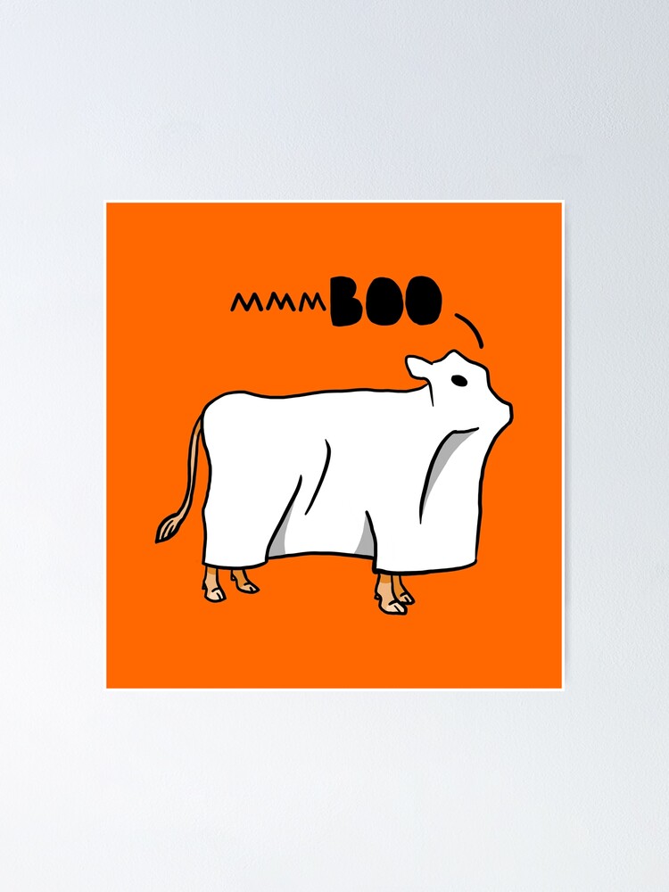 "Scary Halloween Ghost Cow" Poster by DOODL | Redbubble