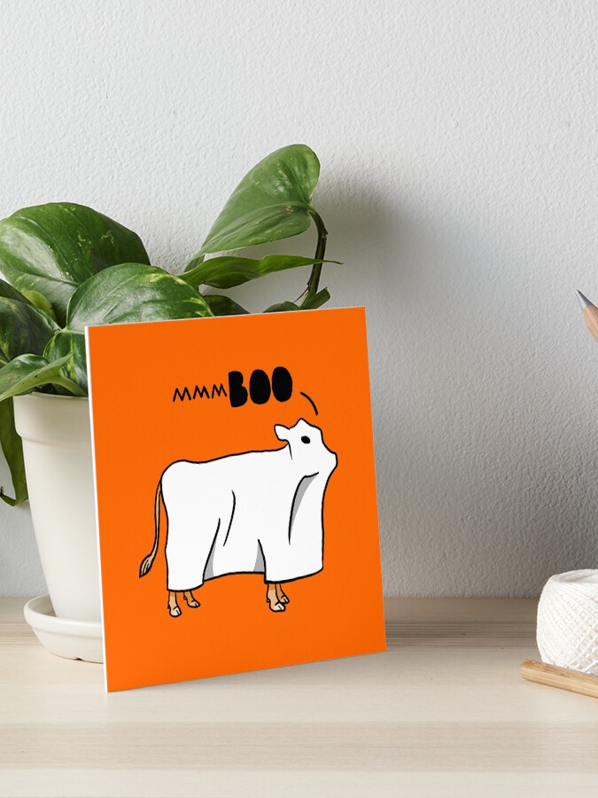 "Scary Halloween Ghost Cow" Art Board Print for Sale by DOODL | Redbubble