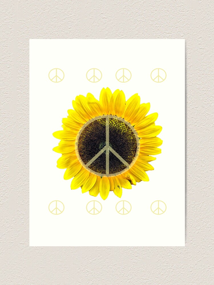 "Sunflower peace symbol" Art Print for Sale by Albaley | Redbubble