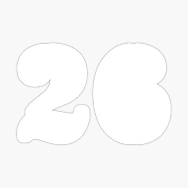 "Number 26 - Simple Text" Sticker by TheFamilyCrest | Redbubble