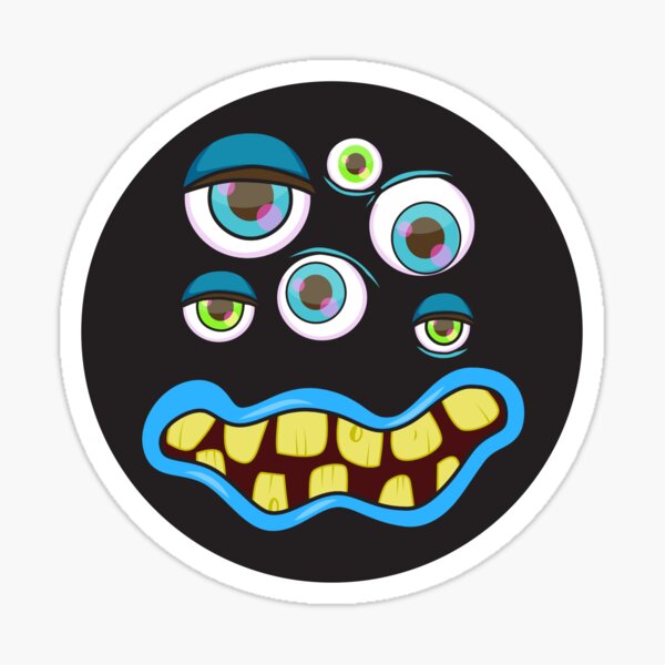 "Cute Monster Face Eyeballs" Sticker for Sale by CreativeFit | Redbubble