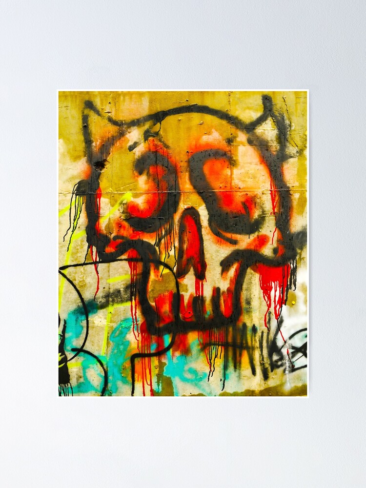 "Graffiti Skull, street art." Poster for Sale by hypnotzd | Redbubble