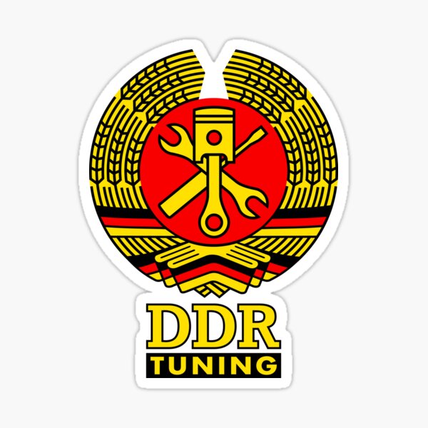 "DDR workshop tuning coat of arms (colored)" Sticker by GetThatCar ...