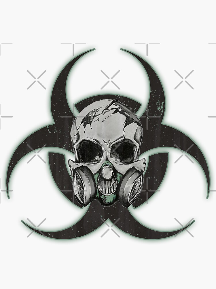Biohazard Skull DRIP BIOHAZARD SKULL RESPIRATOR SYMBOL Die Cut Vinyl