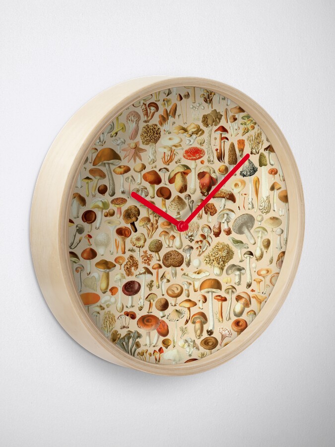 "Vintage Mushroom Designs Collection" Clock for Sale by PixelHunter ...