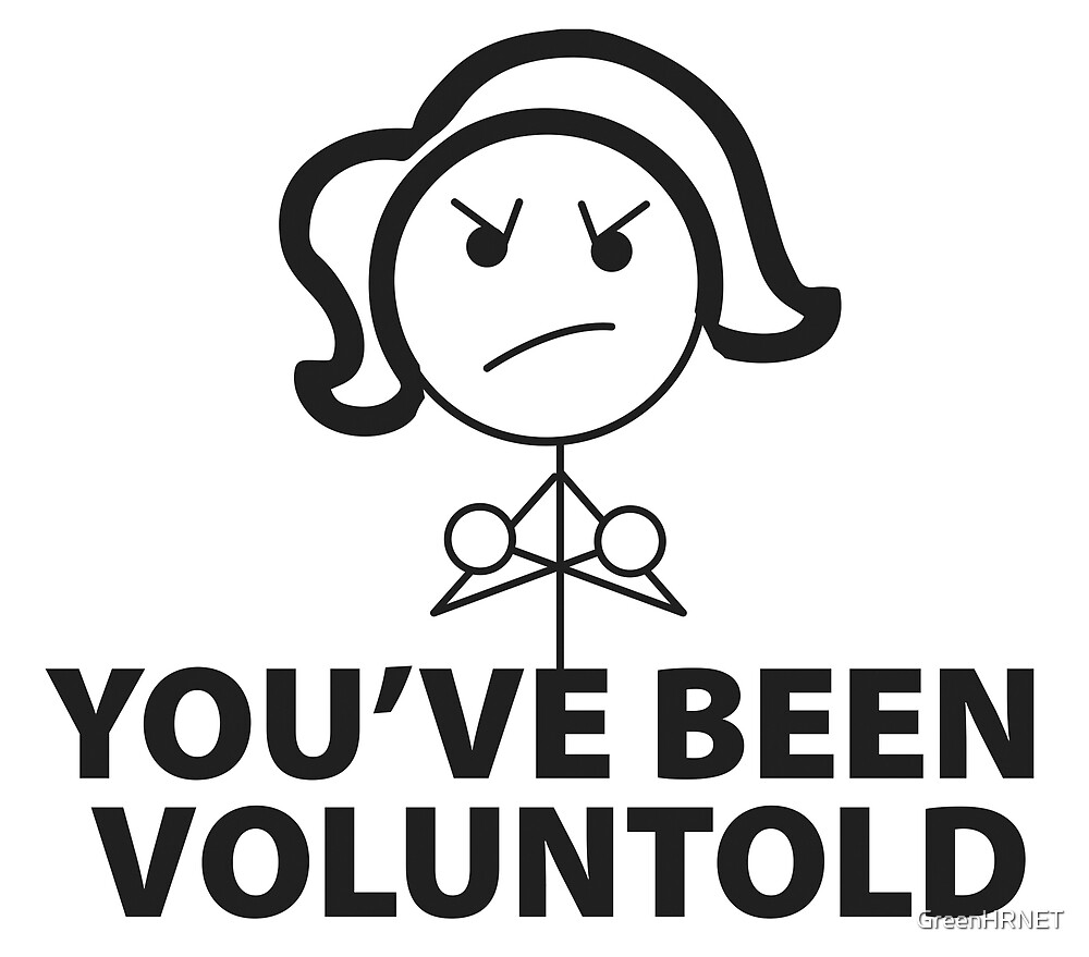 "Voluntold Female Stick Figure" by GreenHRNET | Redbubble