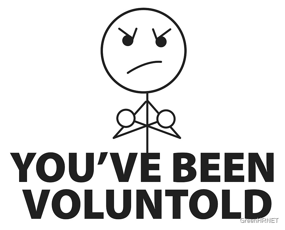 "Voluntold Male Stick Figure Alt" by GreenHRNET | Redbubble